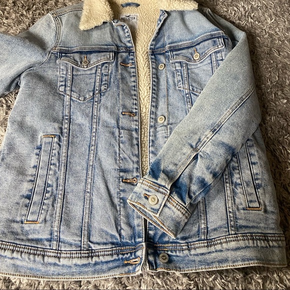 Hollister | Jackets & Coats | Furry Jean Jacket | Poshmark